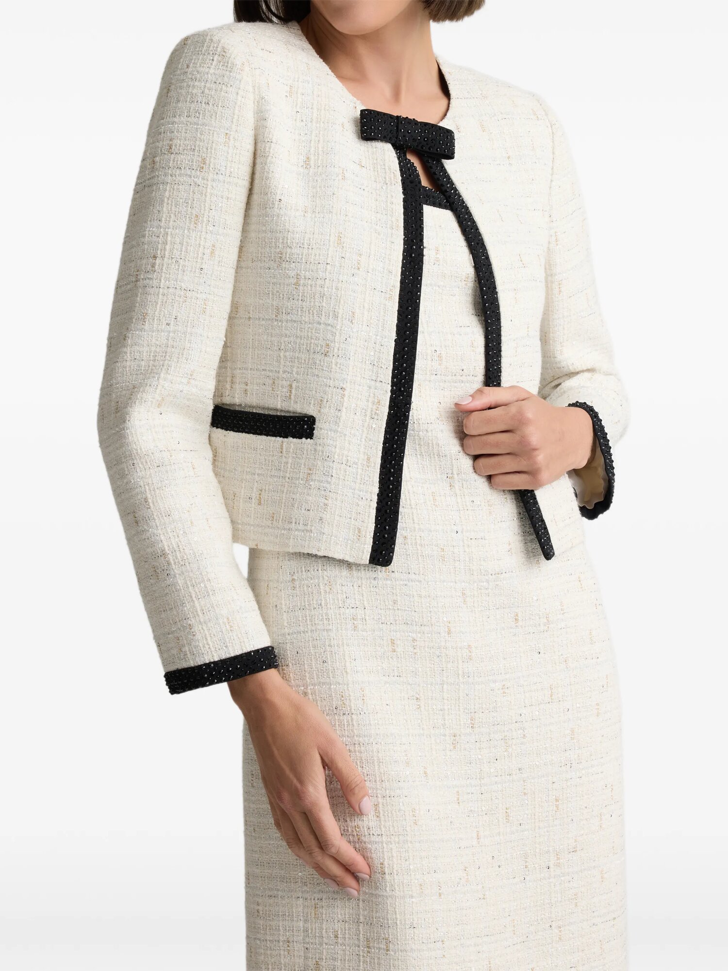 Куртка St. John Tweed appliqué jacket, размер 6, разноцветный — фото 1