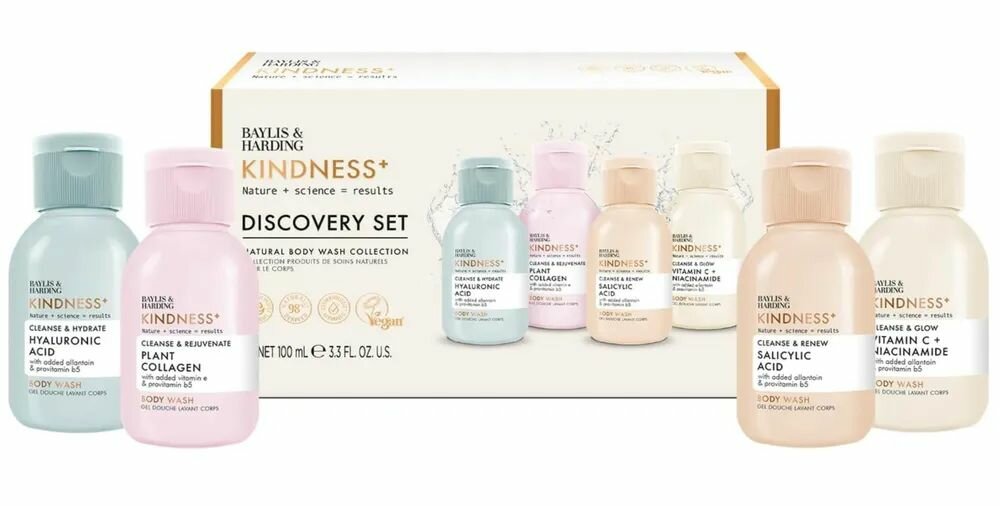 Baylis & Harding - Kindness+ Range Discovery Gift Set Набор гелей для душа 4 x 100 мл