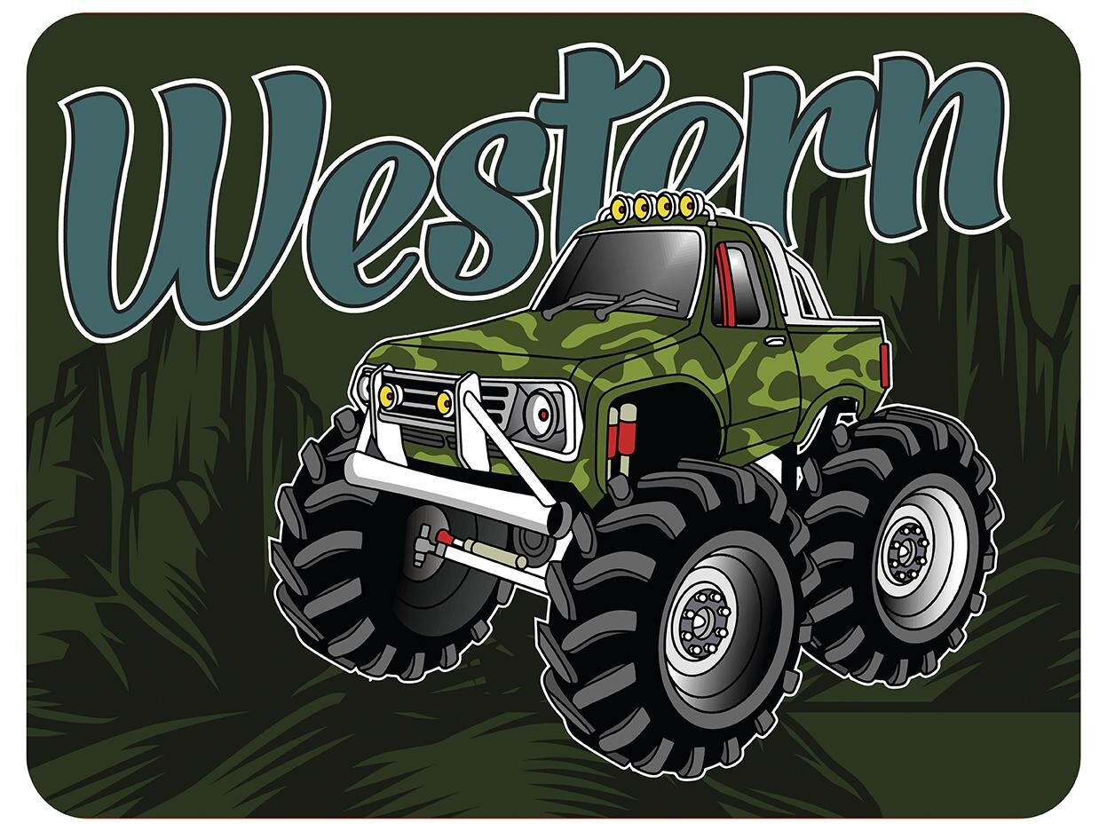 Настольное покрытие для лепки "Western" 430х320 мм, пластиковая защитная подложка, цветной принт