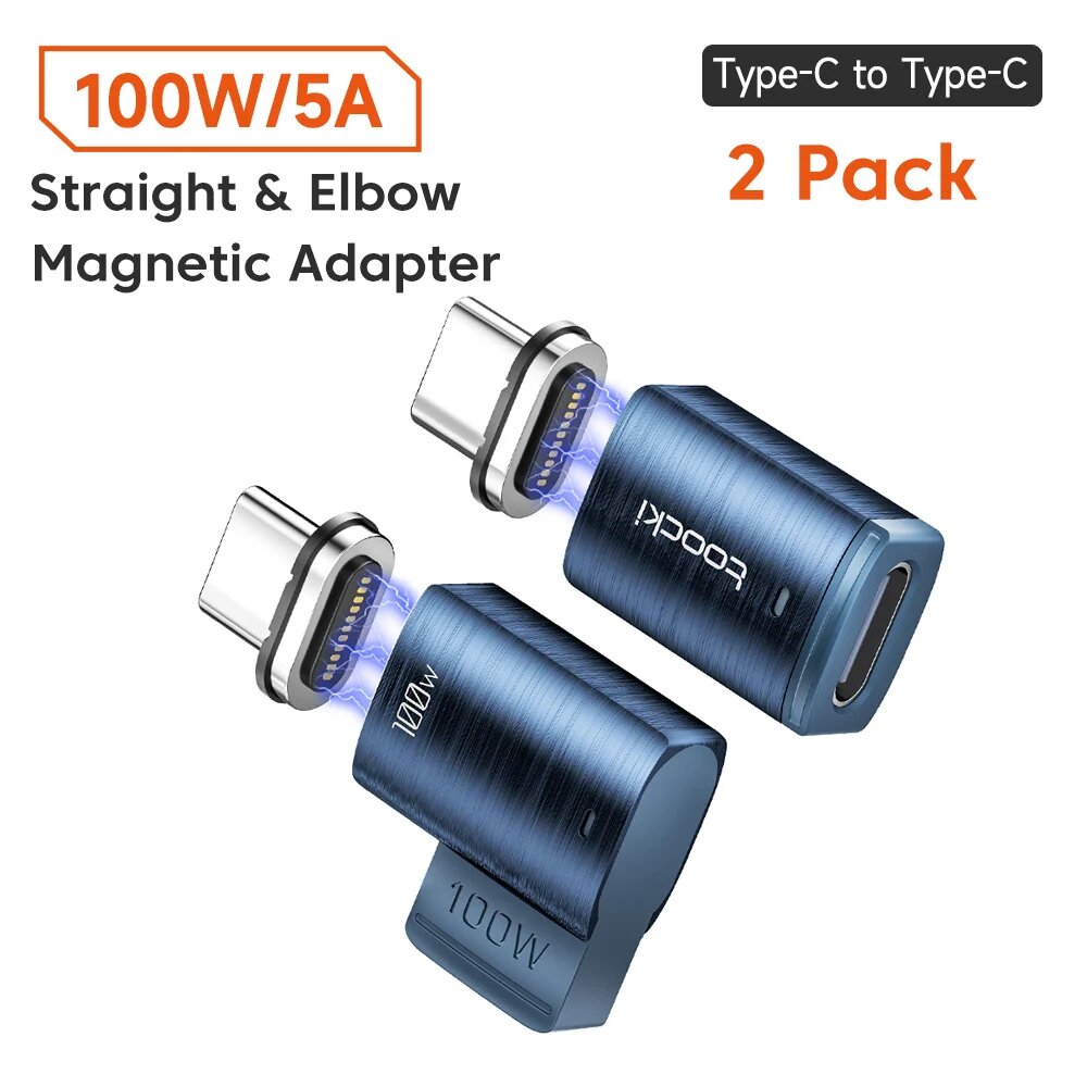 Toocki USB-C Магнитный Адаптер 100W (2шт) Straight & Elbow