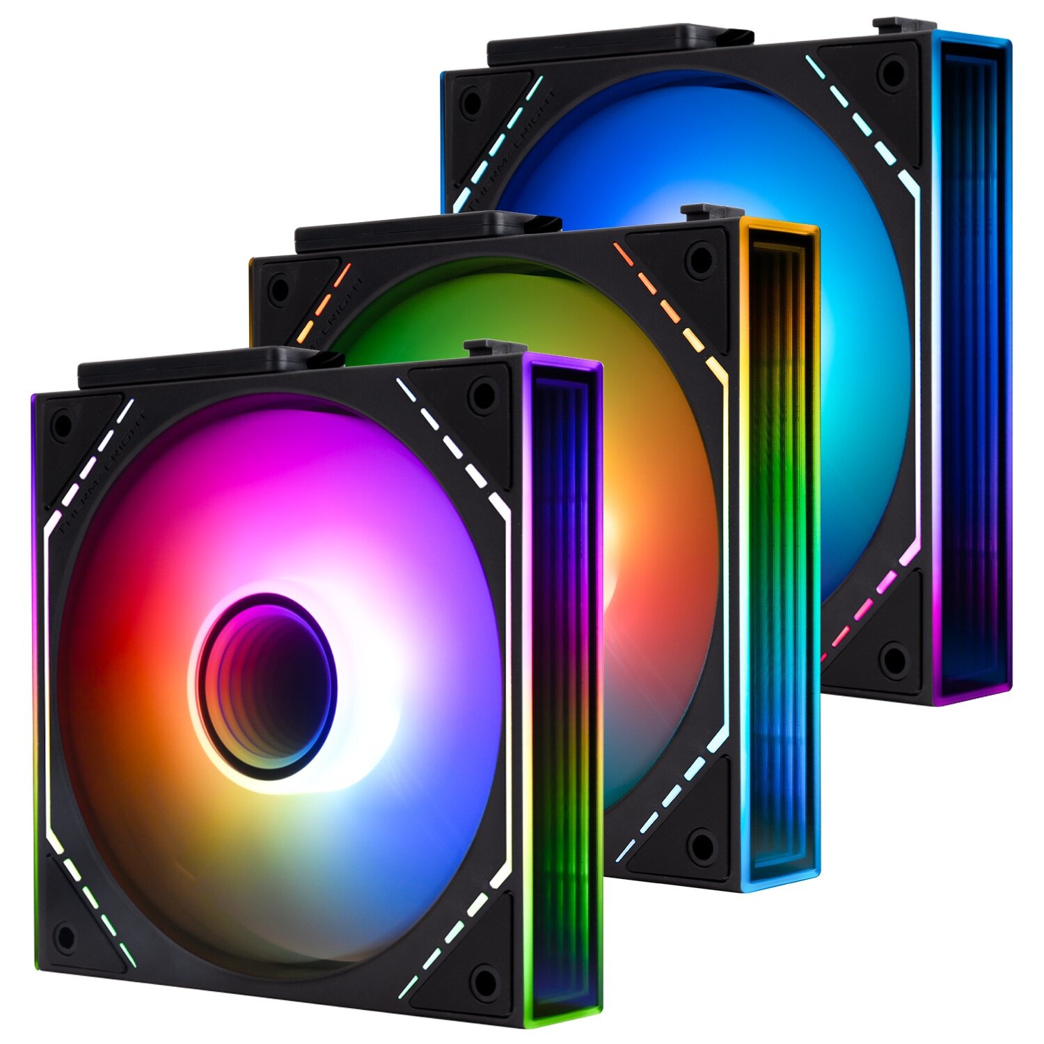 Вентилятор 120x120x25 Thermalright TL-M12Q-Sx3 ARGB подсветка, черный, PWM, 3шт в упаковке