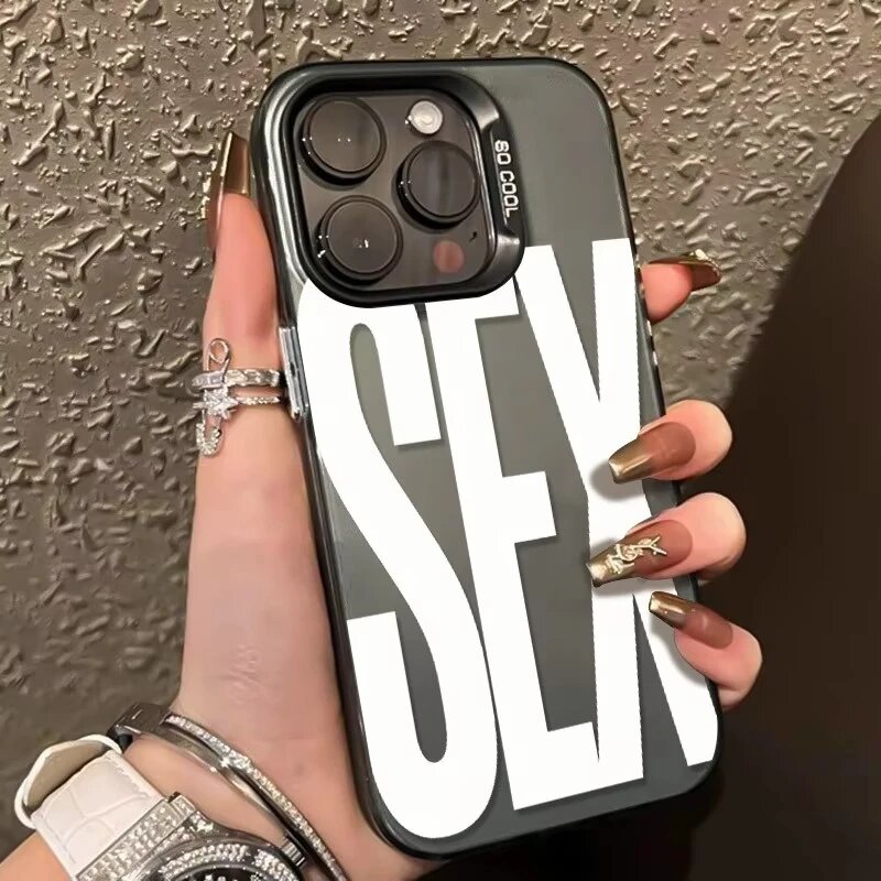 Чехол для телефона с иконами в стиле секс-арт для iPhone 17 Pro iPhone17 Про Макс, Black-YYDSG4338