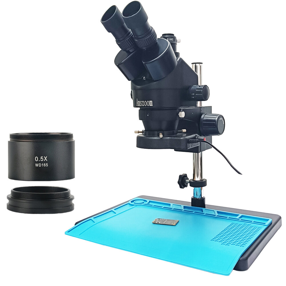 7X-45X Продолжайте фокусировать тринокулярный микроскоп с адаптером камеры 0,68X для промышленного ремонта