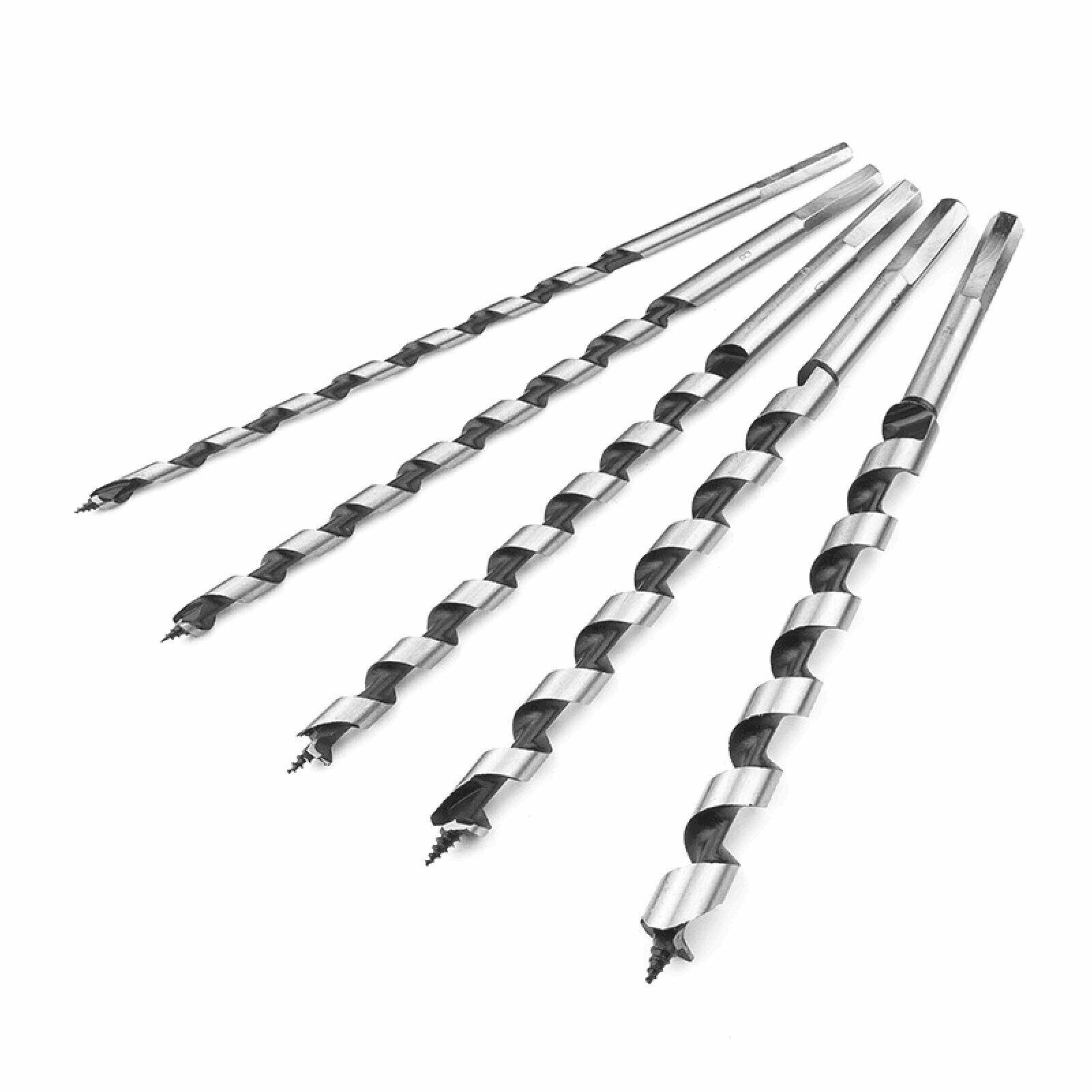 5-штучный набор спиральных сверл по дереву с шестигранным хвостовиком 6мм, 8мм, 10мм, 12мм, 14мм для мягкой и твердой древесины, красного дерева