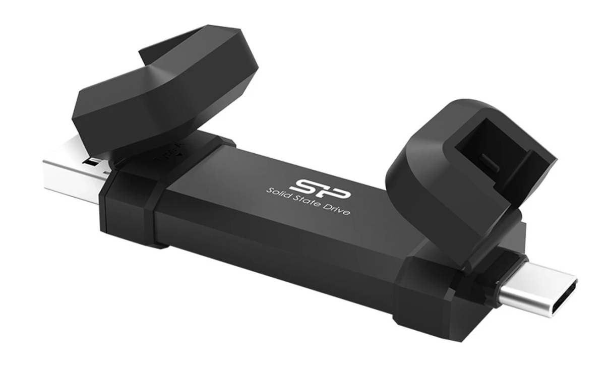 Внешний SSD диск Silicon Power DS72, 2TB, USB Type-A, USB Type-C, чёрный (SP002TBUC3S72V1K)