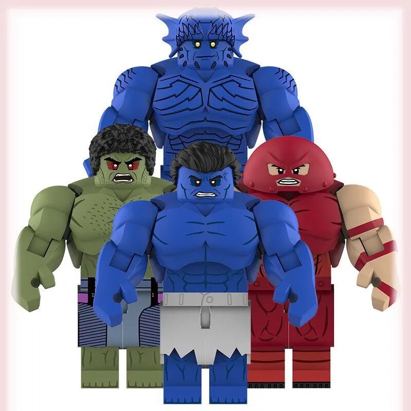 'Набор минифигурок "Супергерои Marvel"(Marvel superheroes)/Juggernaut, Hulk . совместимы с легo конструкторами 4шт. (Высота фигурки: 7 см, пакет)/AF356-356