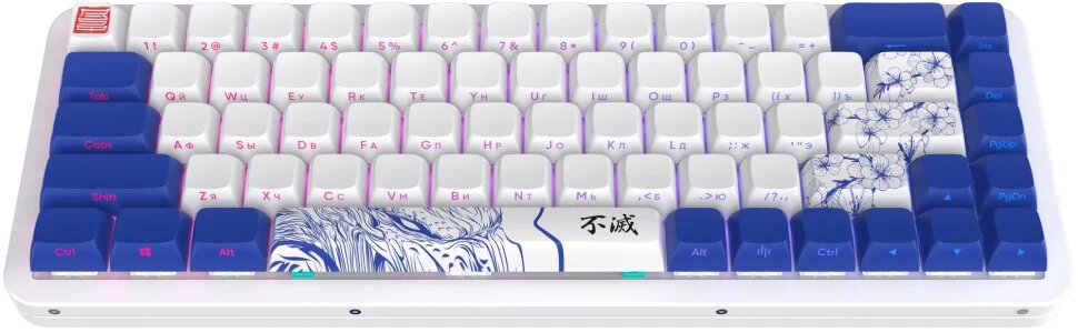 Клавиатура проводная Red Square Alumix 68 Arita, механическая, белый/синий