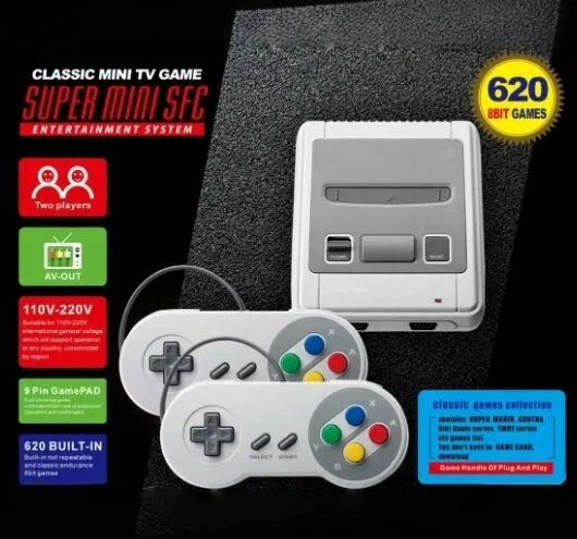 Игровая консоль ретро Super mini SFC, 8bit, 620 встроенных игр