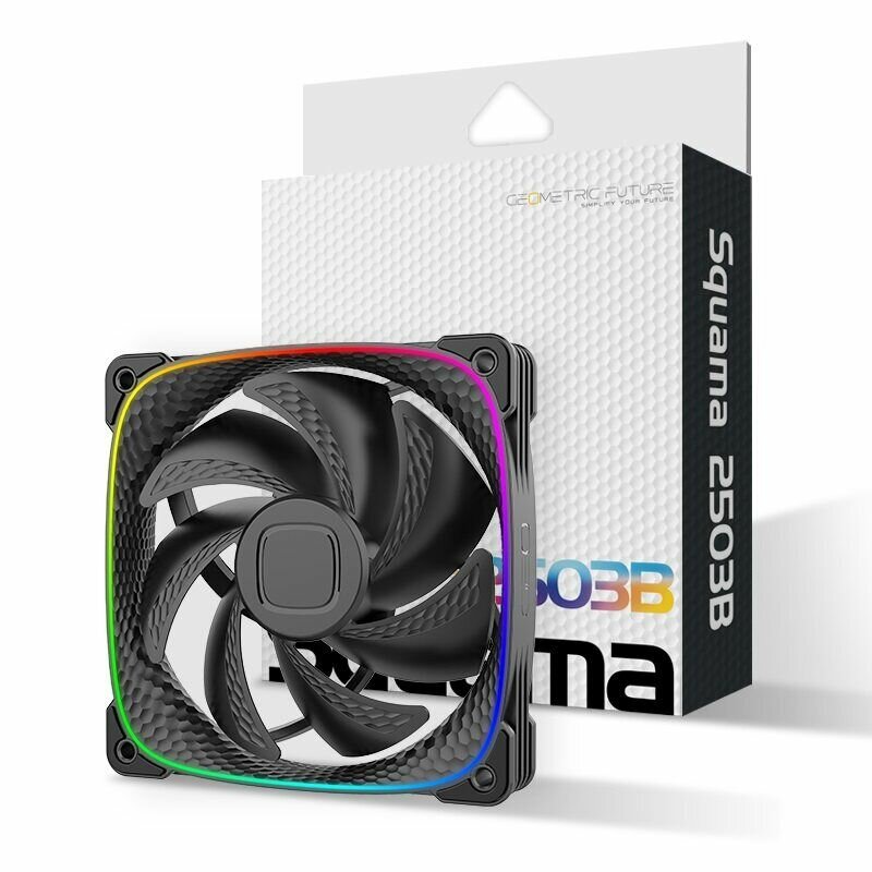 Вентилятор для корпуса Geometric Future Squama 2503B Single Pack / 120mm, 2000 RPM, 69.11 CFM, 29.0 dBA, 5V ARGB, Black / 1F2503B112001
