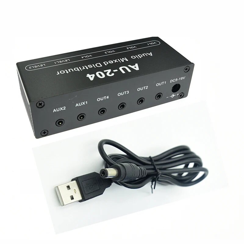 AU-204 Аудио Микшер 2 входа 4 выхода, USB