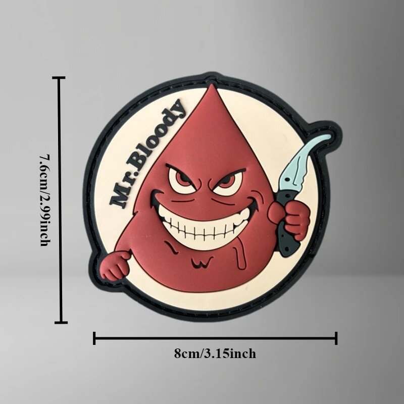 Тактическая нашивка Mr. Bloody, красный, CUSTOM-2671