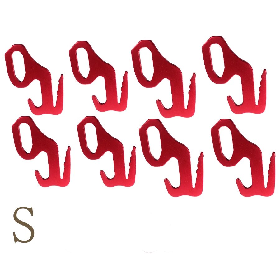 Крючки для палатки, Red S, 8 шт, красные