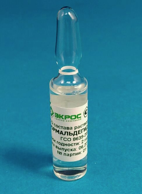 ГСО формальдегида с концентрацией 1 г/л, фон-вода (5 мл) (ГСО 8639-2004)