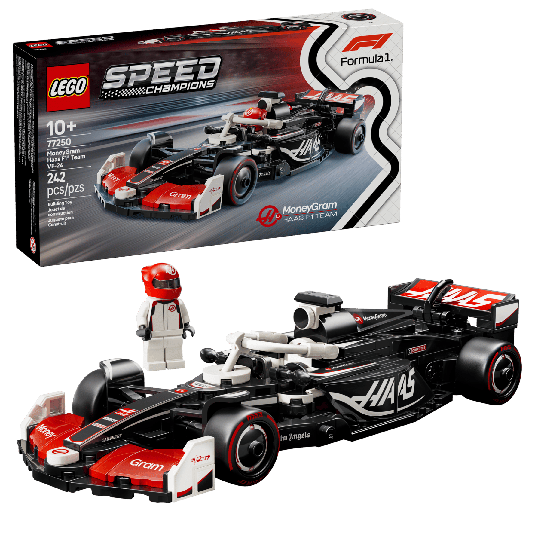 Конструктор LEGO Speed Champions 77250 Гоночный автомобиль MoneyGram Haas F1® Team VF-24, 242 дет.