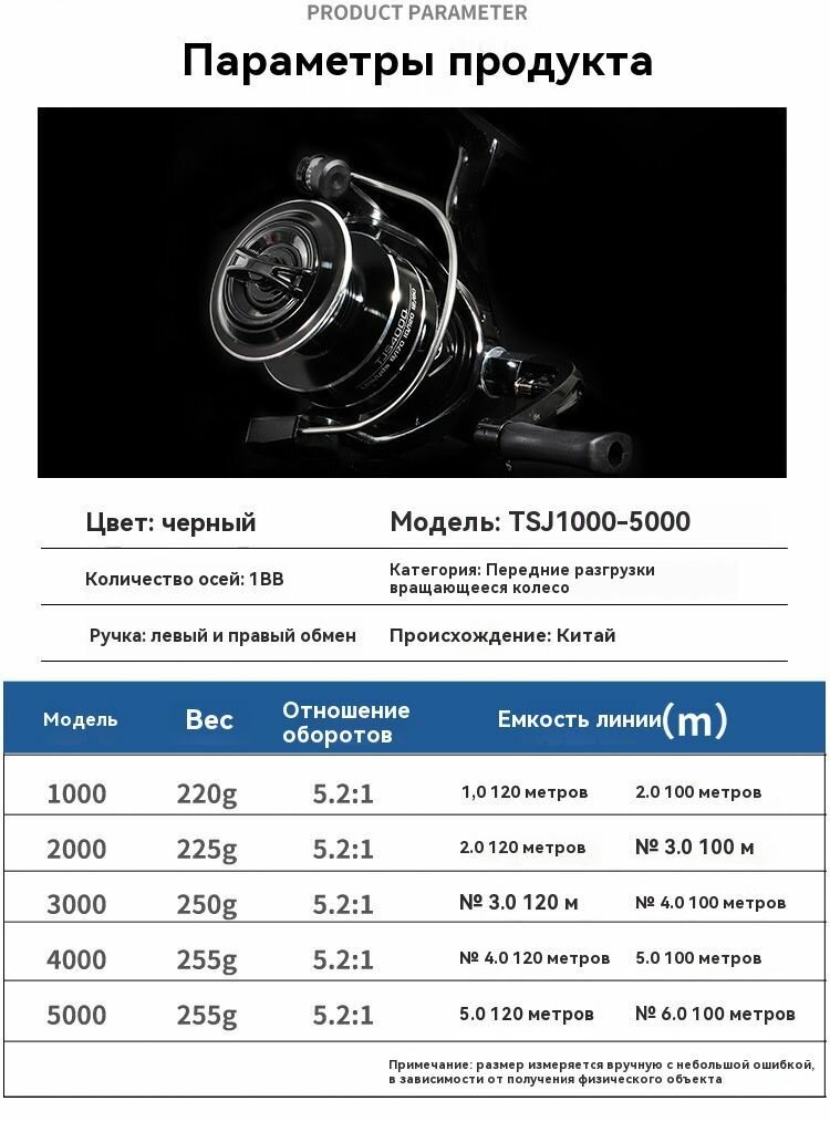 TS катушка для спиннинга катушка рыболовная 1000-5000 спиннинг для рыбалки 5.2:1 DAIWA