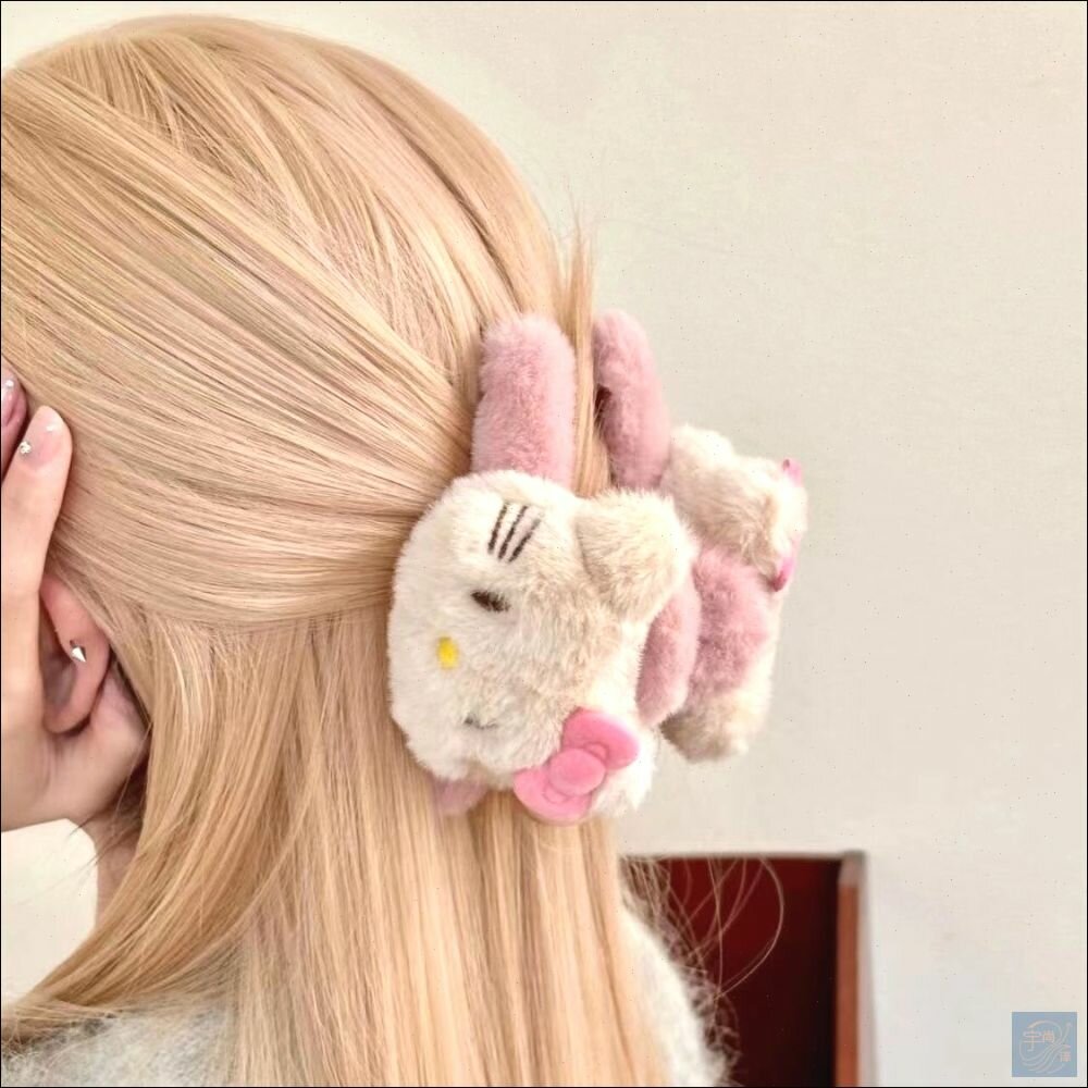 Заколка-краб розовая Hello Kitty для волос взрослая женская весна-лето 2024