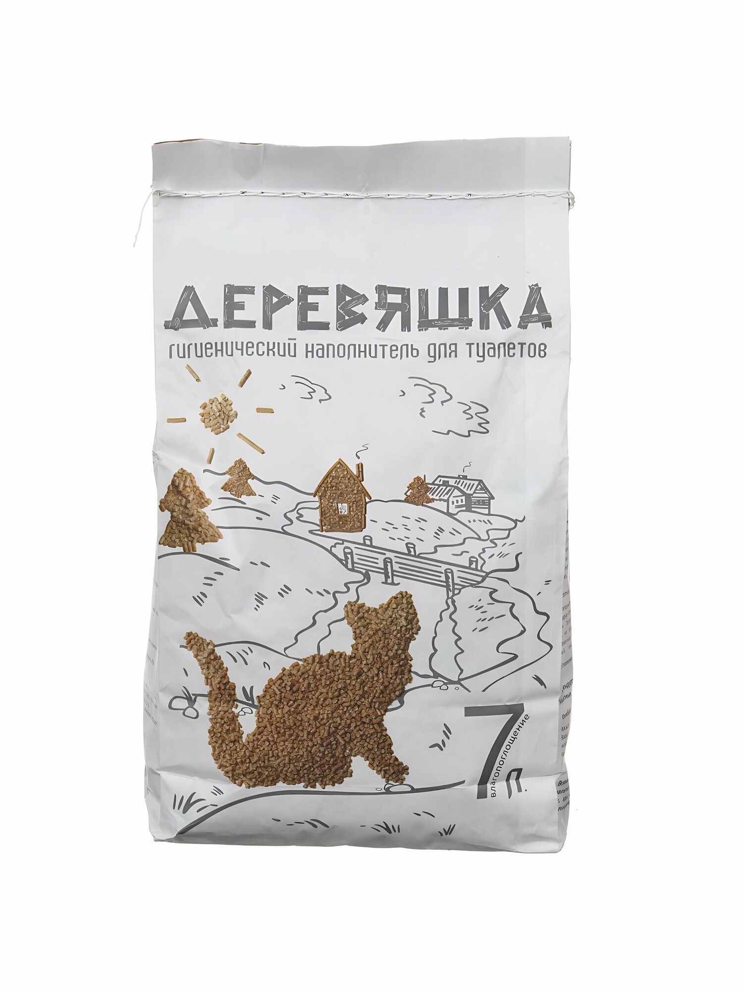 Наполнитель для лотка древесный, 7 л, 2.5 кг, Зверье Мое, Деревяшка