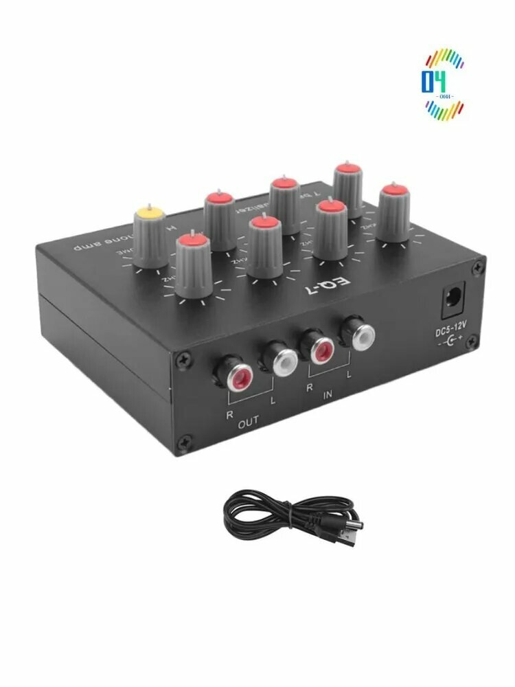 (F P N I) EQ-7 Car Audio Headset Amplifier 7-Band EQ Equalizer 2-канальный цифровой звуковой эквалайзер