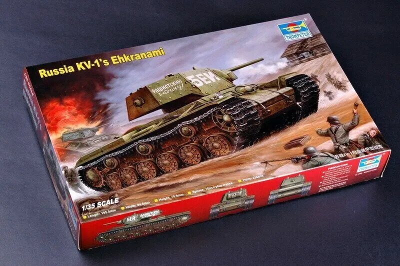 Сборная модель танка Trumpeter 1/35 00357 Русский КВ-1 Эхкранами Танки