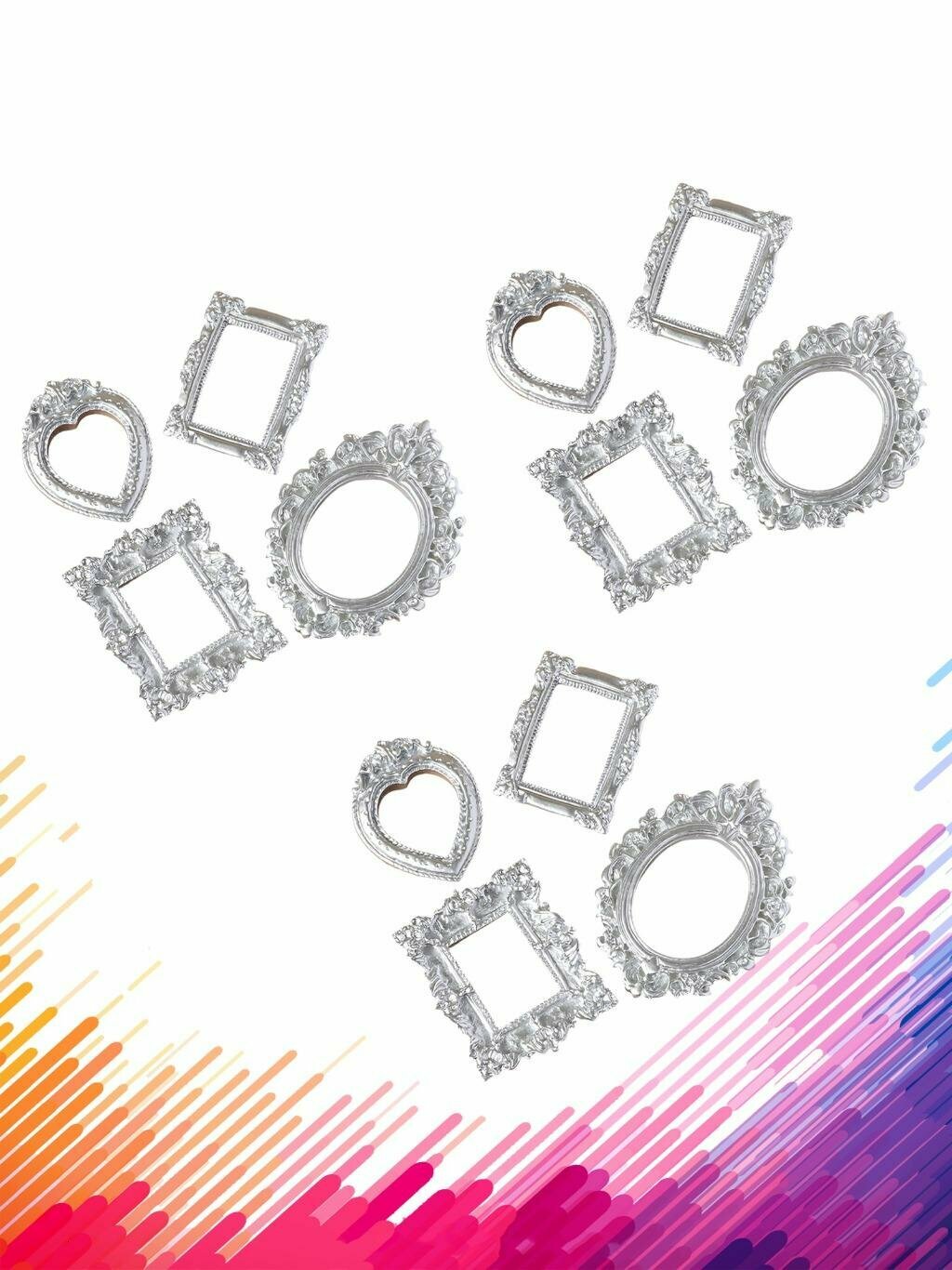 Антикварная мини-рамка для фото и украшений, 12 шт, D