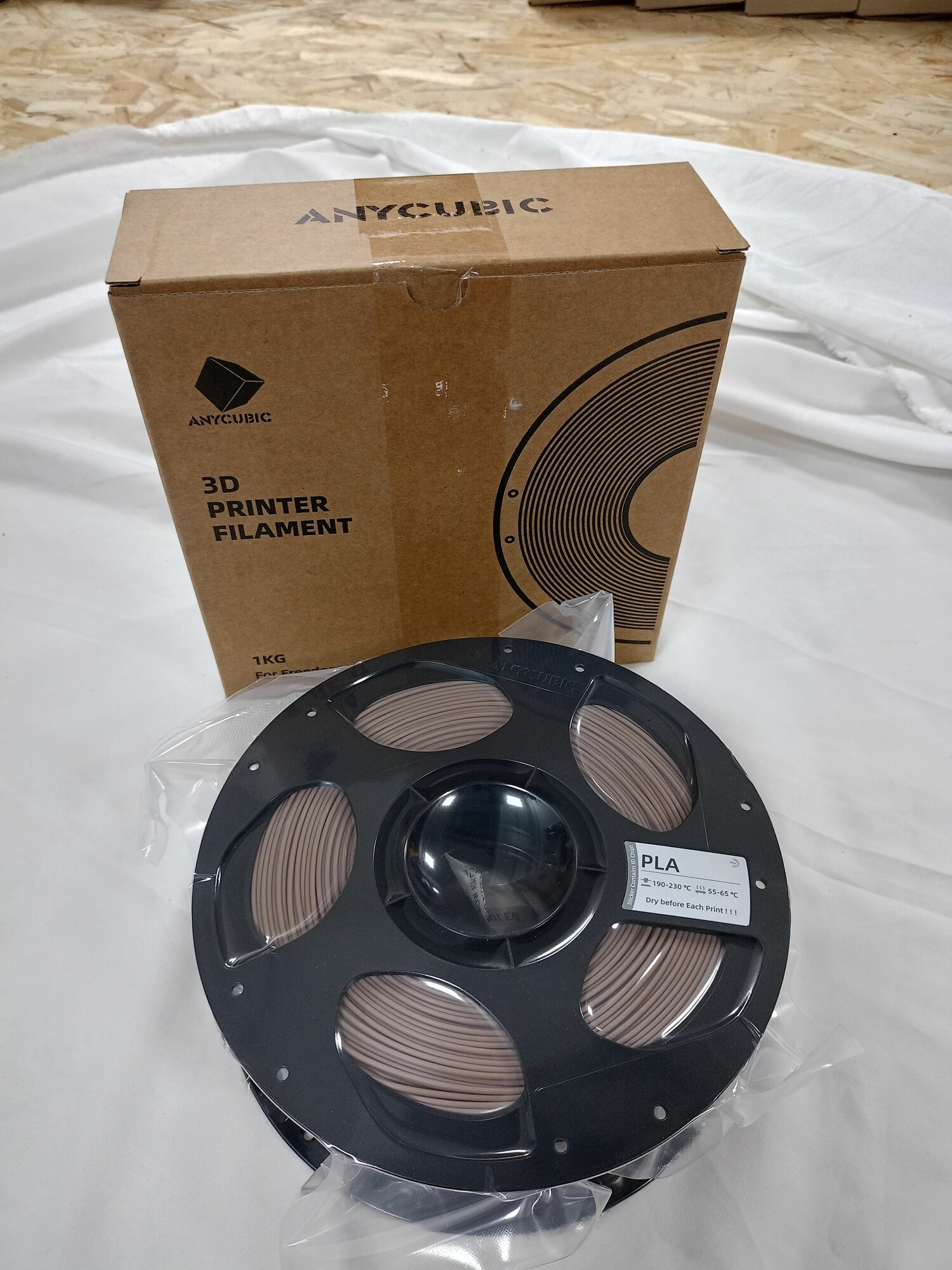 Филамент Anycubic PLA пластик для 3D принтера - светло-коричневый (brown) 1кг (1.75мм)