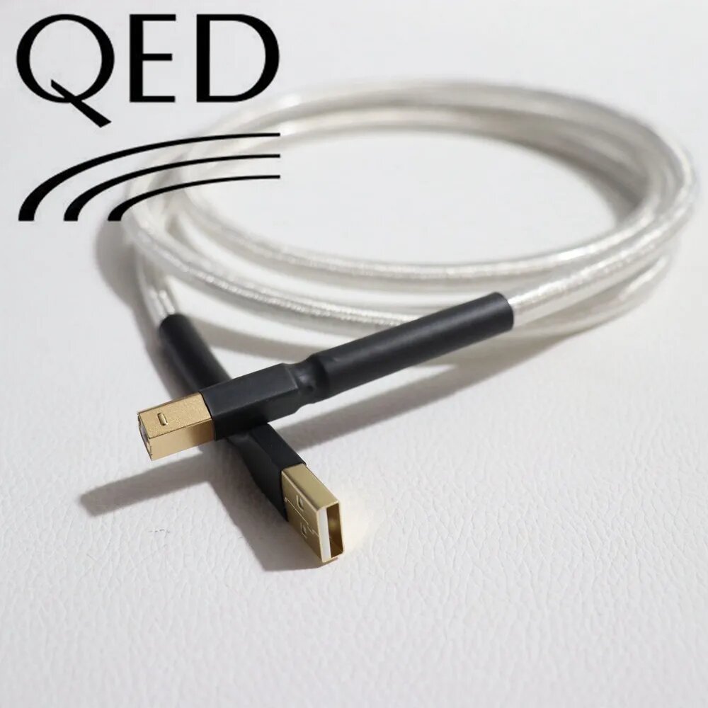 QED Аудиокабель, 3 м, серебристый, аудиокабель с серебряным покрытием, USB-A