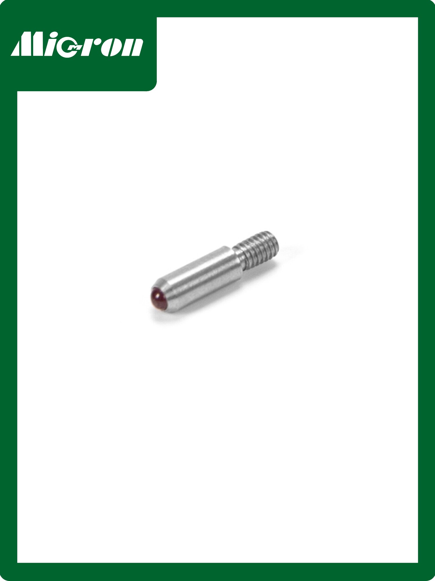 Наконечник для индикатора Micron тип А рубин 8мм (резьба М2,5х0,45)
