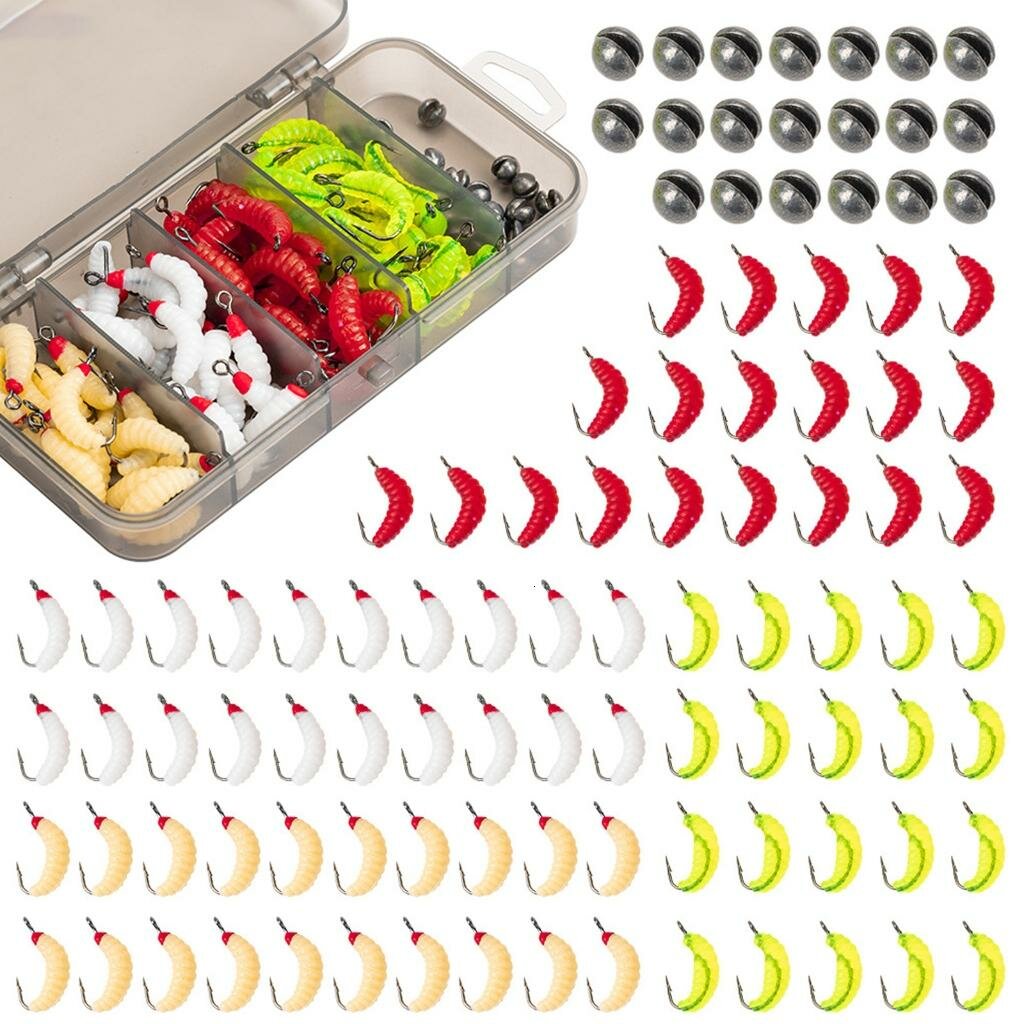 Искусственные черви для рыбалки, 100 шт.