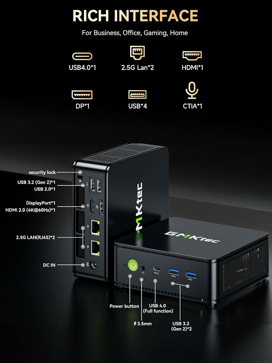 Мини ПК GMK Technology NucBox M6Ultra/7640HS/0+0GB (AMD Ryzen 5 7640HS)