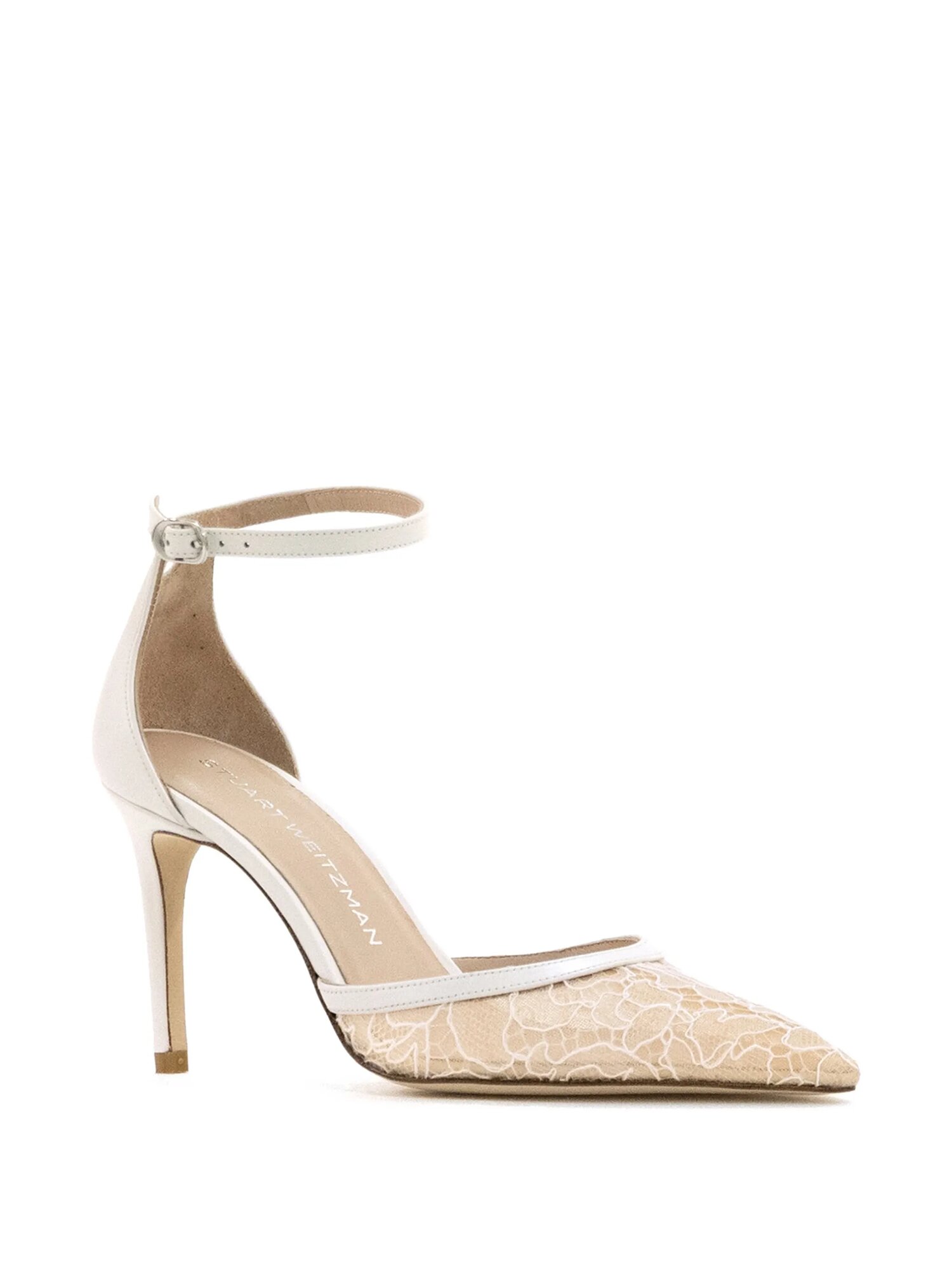 Туфли Stuart Weitzman Ankle-strap lace pumps, размер 37, бежевый/белый — фото 1