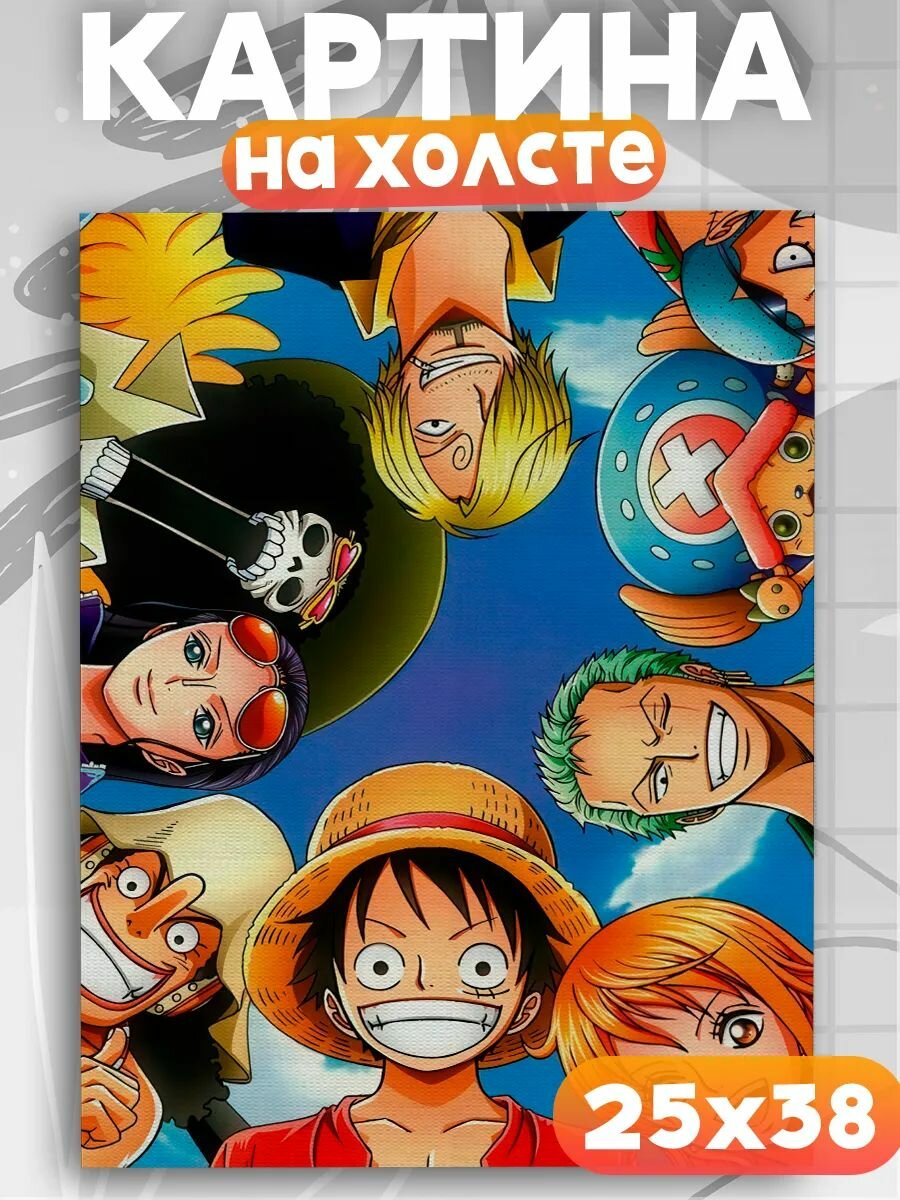 Картина на стену Ван пис One piece, на подрамнике, 1шт, 38х25 размер.