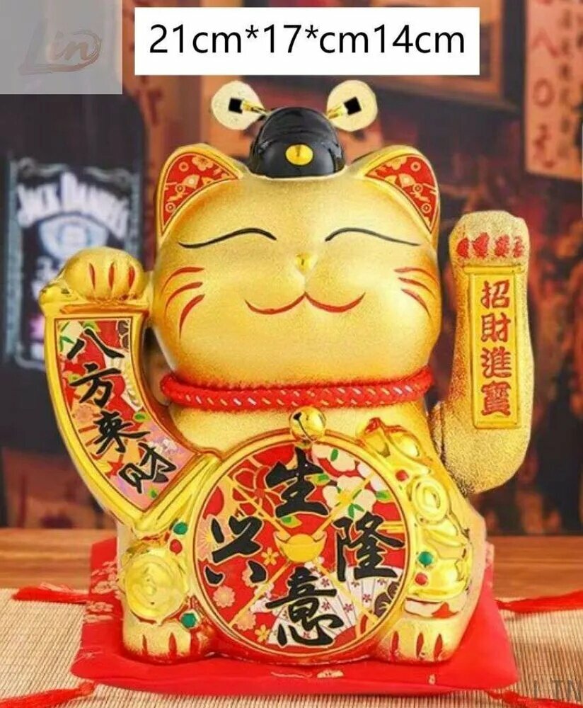 Декоративная фигурка-статуэтка Lucky Cat . Манеки-неко. Манэки-нэко. Денежный кот. Кот удачи. LIN