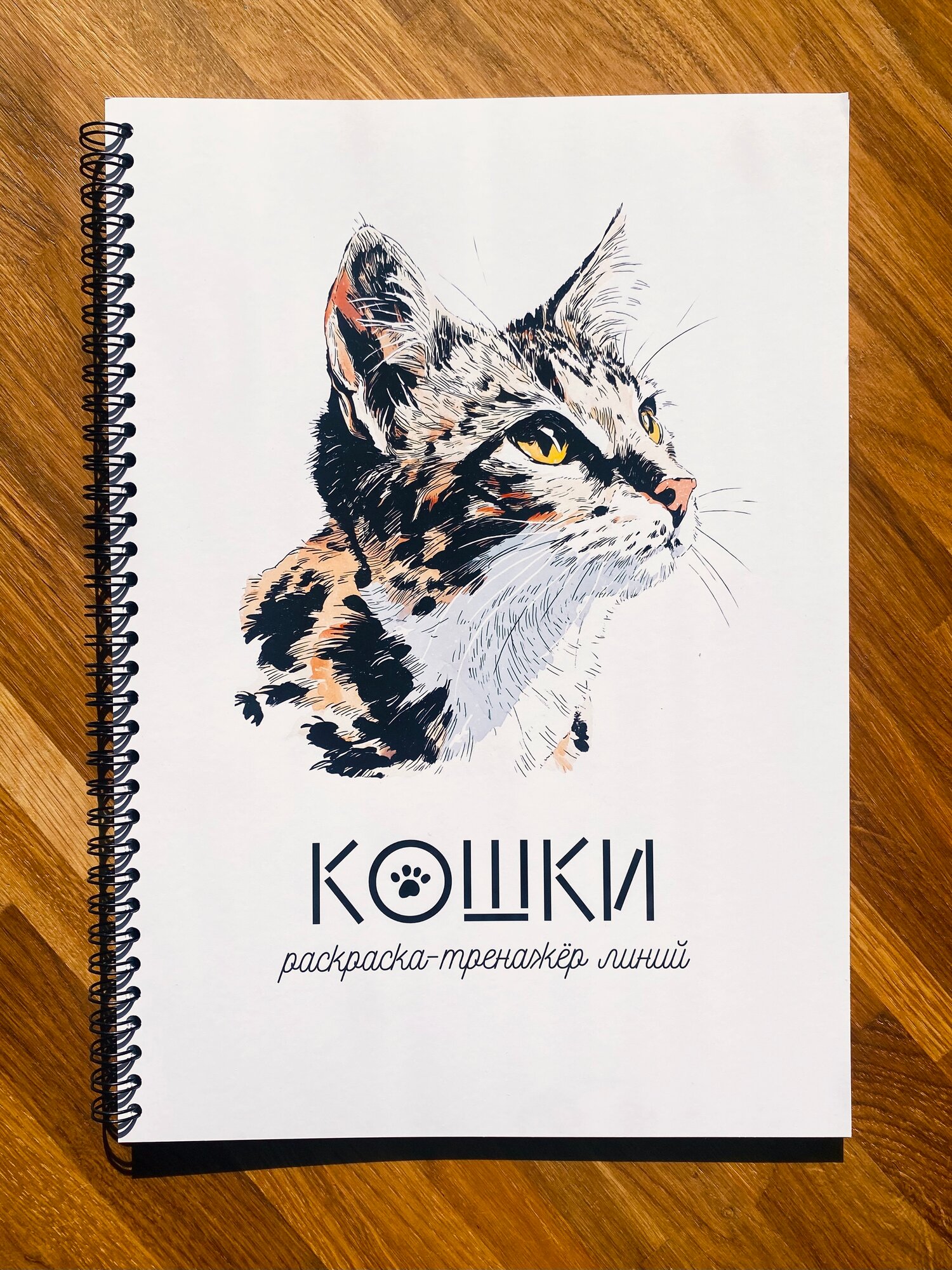 Раскраска "Кошки", контурная, формат А4, альбом на пружине, матовая обложка, 20л, 160г/м2