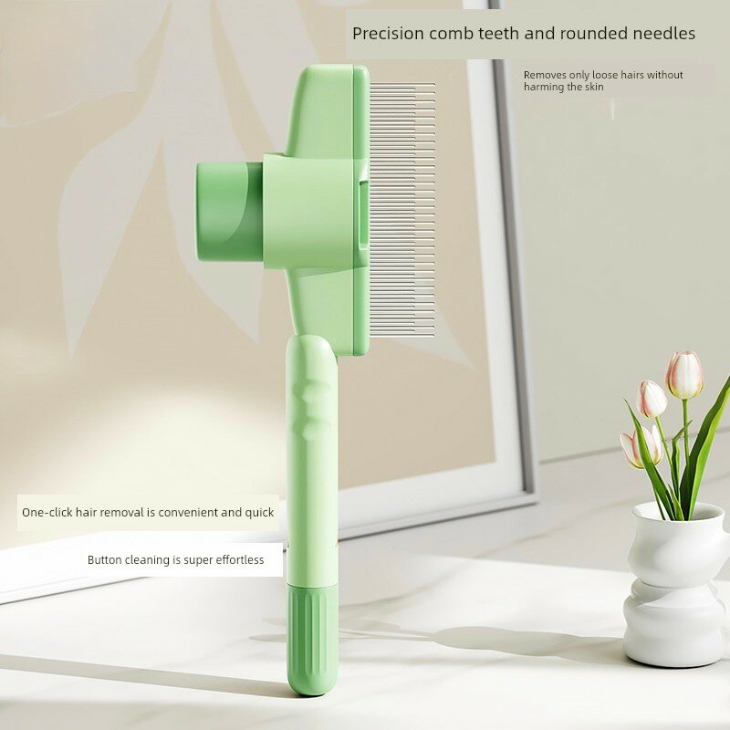 Расческа для распутывания шерсти: удаляет пушинки у кошек, собак, кроликов и хомяков, цвет мяты зеленый