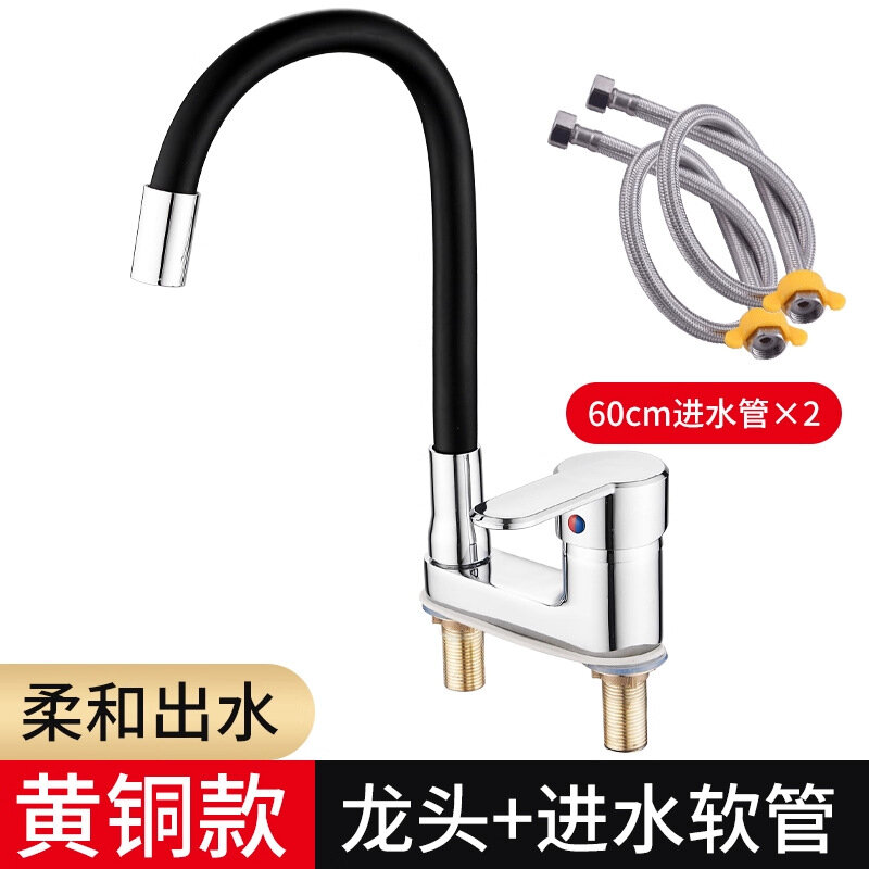 [2026] Смеситель для умывальника, для горячей и холодной воды, двухотверстный, универсальный, для домашней ванной комнаты, старинный трехотверстный настольный смеситель для умывальника.