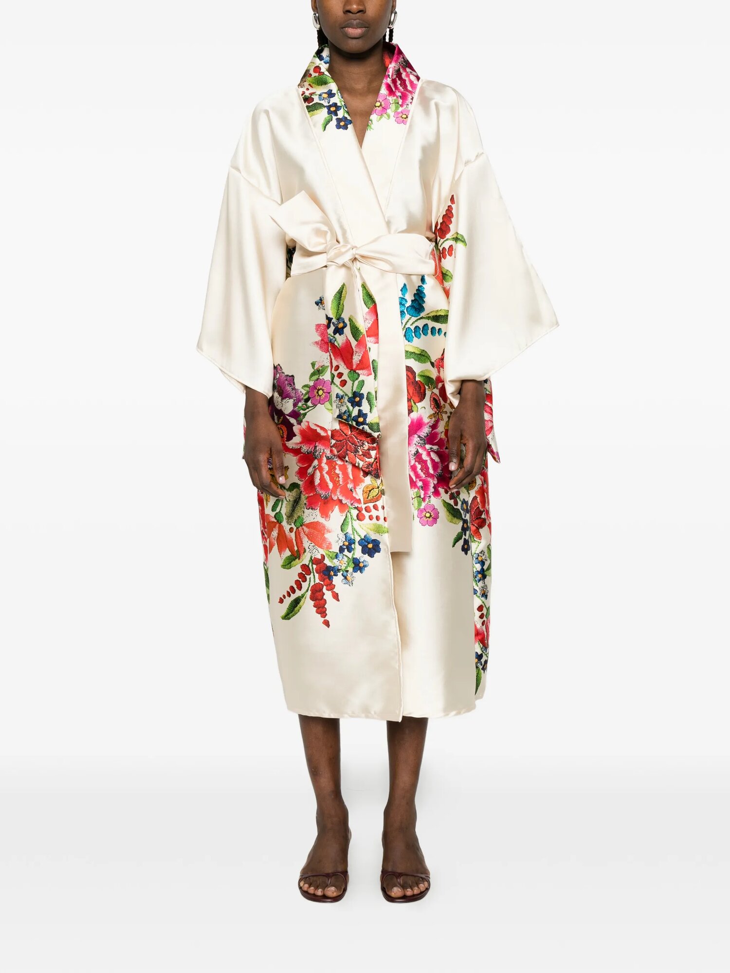 Накидка DOLCI FOLLIE Floral silk kimono, размер OneSize — фото 1