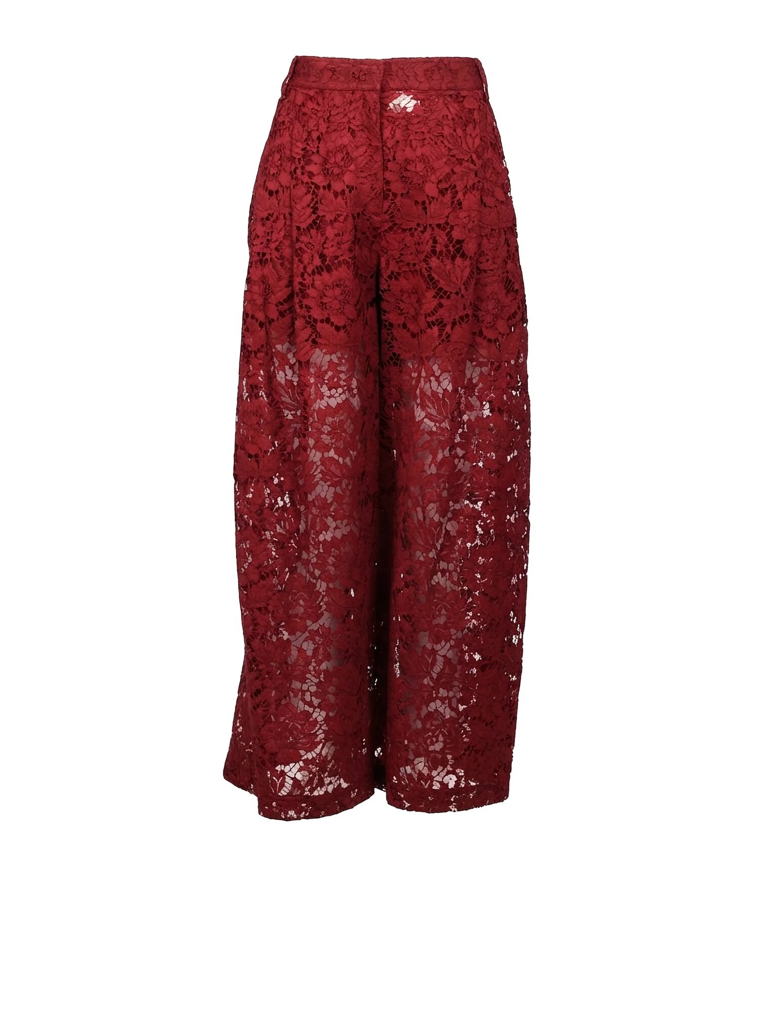 Брюки Valentino Lace palazzo pants, размер 46, красный — фото 1