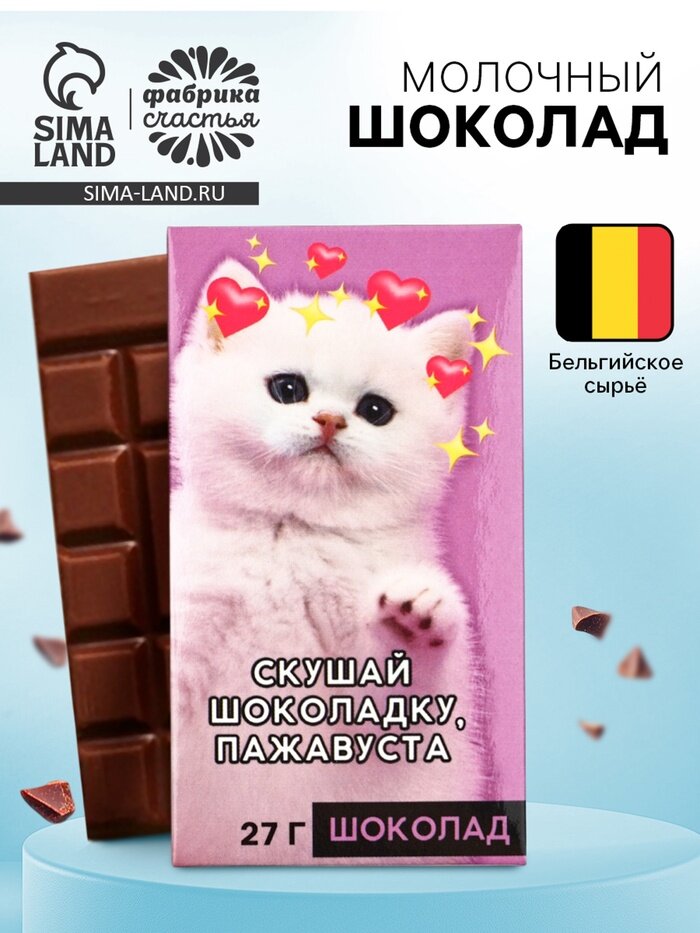 Шоколад молочный "Скушай шоколадку", 27 грамм, комплект 2 шт.
