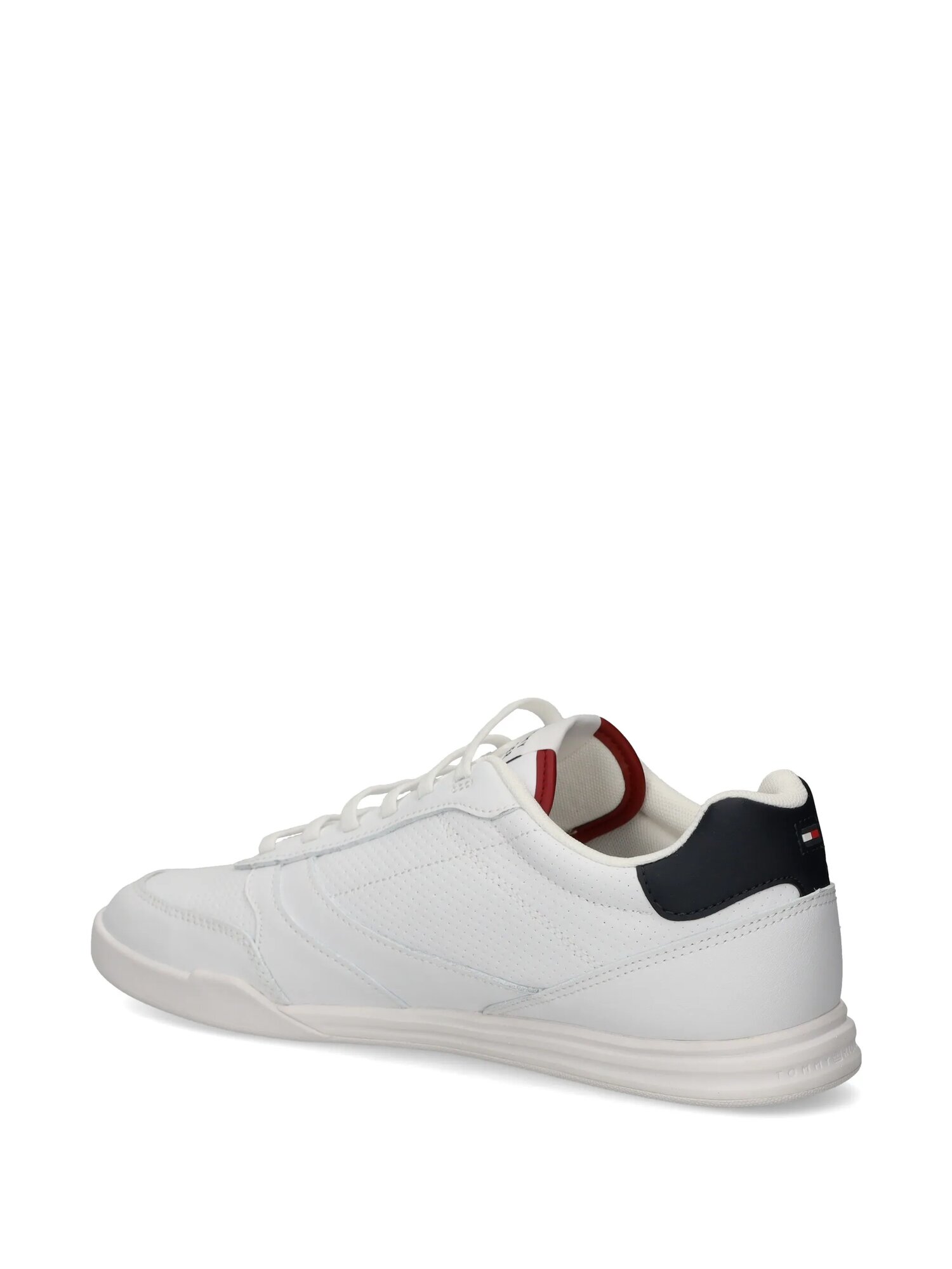 Кроссовки TOMMY HILFIGER Perforated leather sneakers, размер 41 EU, white — фото 1