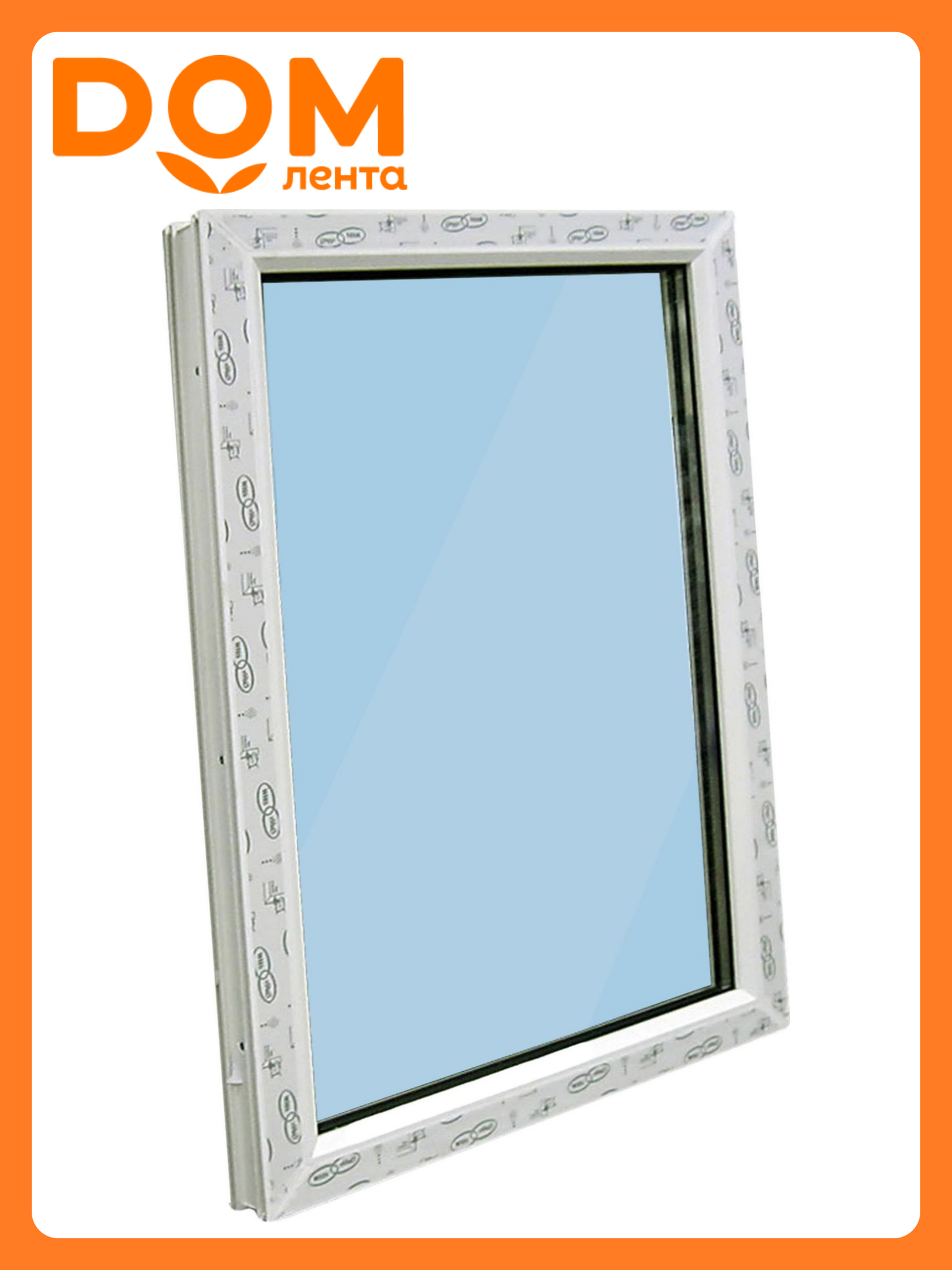 Окно ПВХ одностворчатое 900x600 мм глухое стеклопакет 24 мм