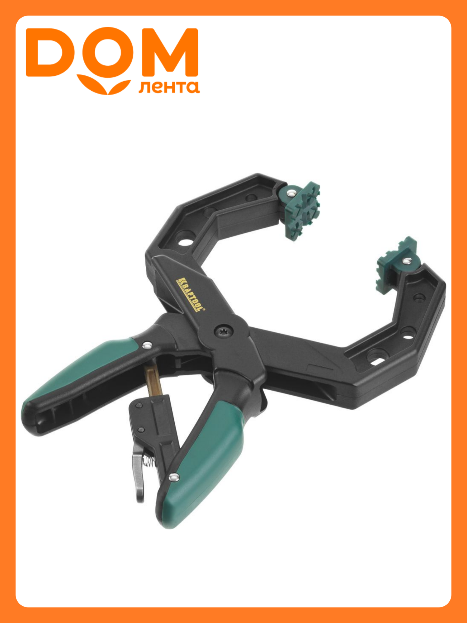 Струбцина Kraftool, зажимная, с храповиком, нейлон, 100x80 мм