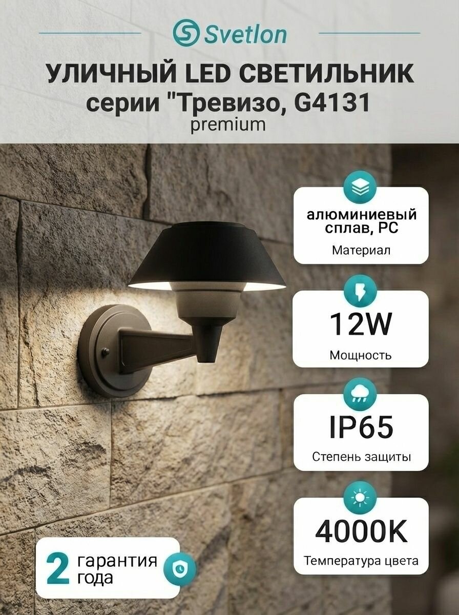 Уличный настенный бра Тревизо G4131 LED 12W