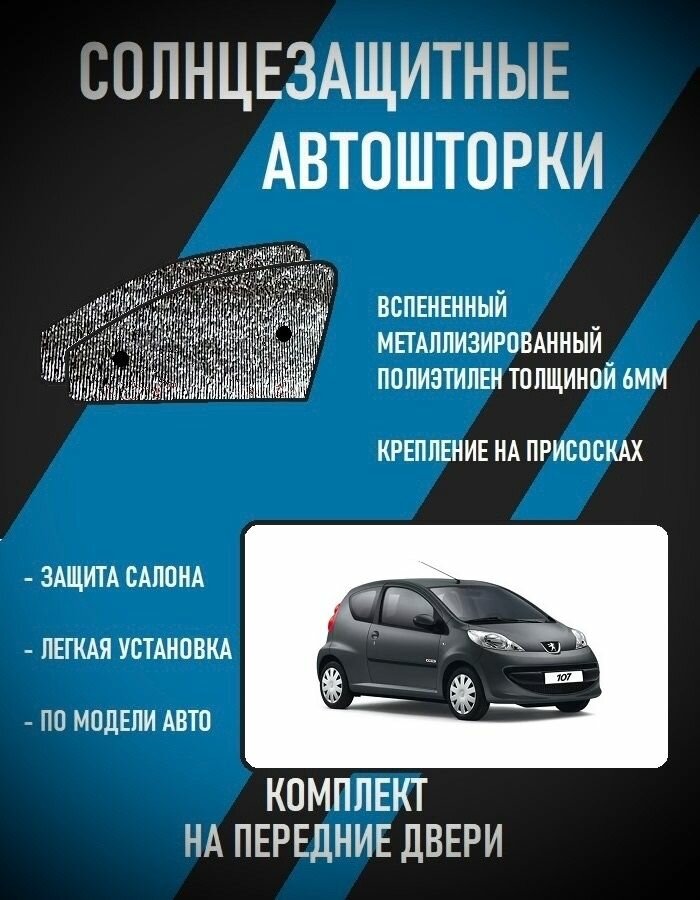 Автошторки на Peugeot 107,1(2005-2009)хэтч 3-дверный
