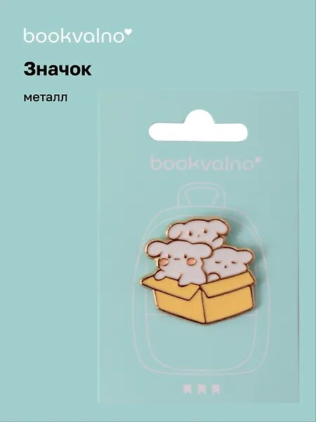 Значок "Kawaii Кролики" в коробке, металл