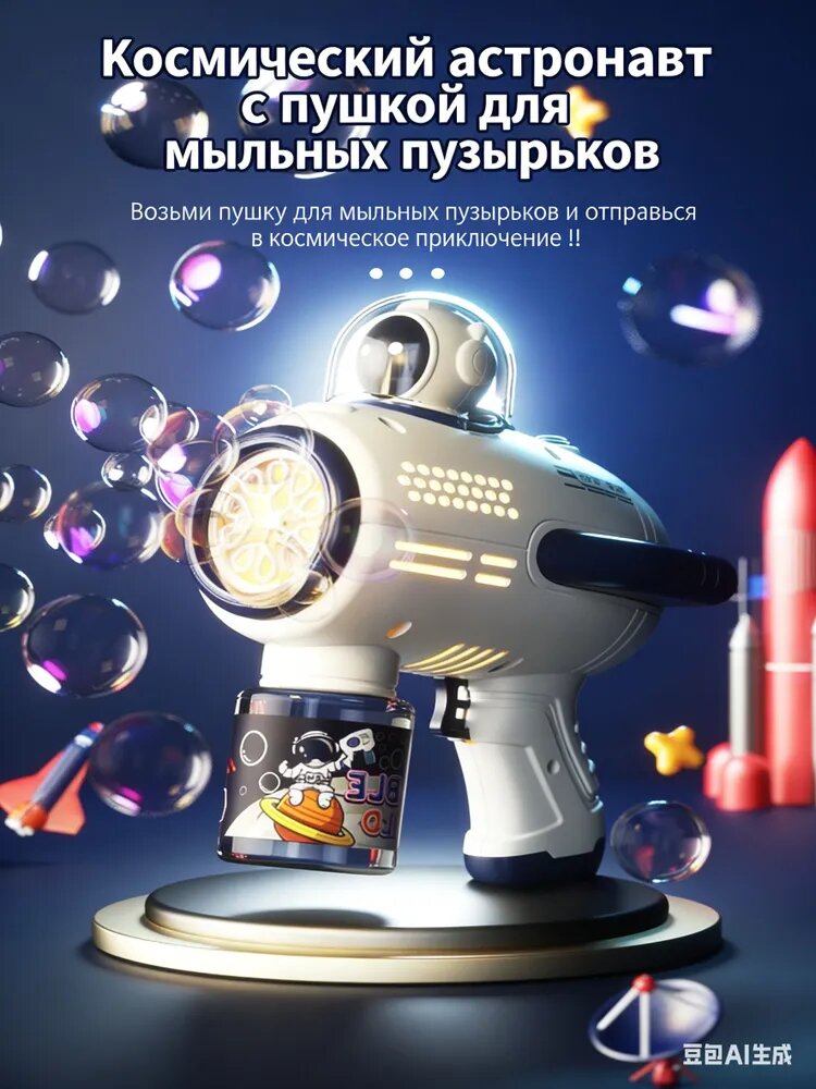 Полностью автоматический детский игрушечный электрический ручной пистолет для выдувания пузырей