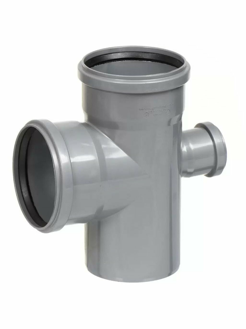 Крестовина канализационная одноплоскостная Мультимирпласт 110х110х50 мм 90 градусов серая для внутренней канализации