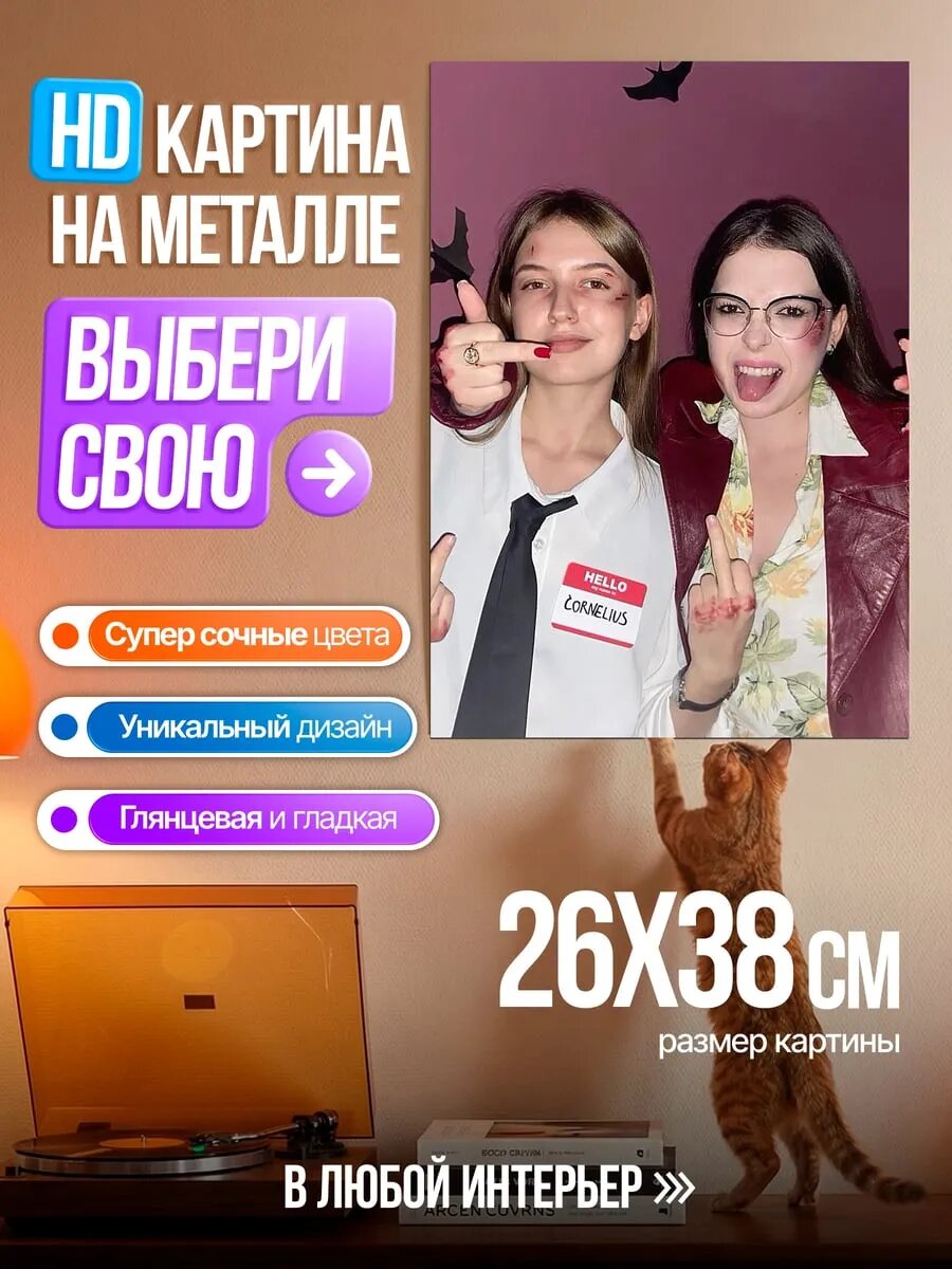 Картина на HD металле Две девушки