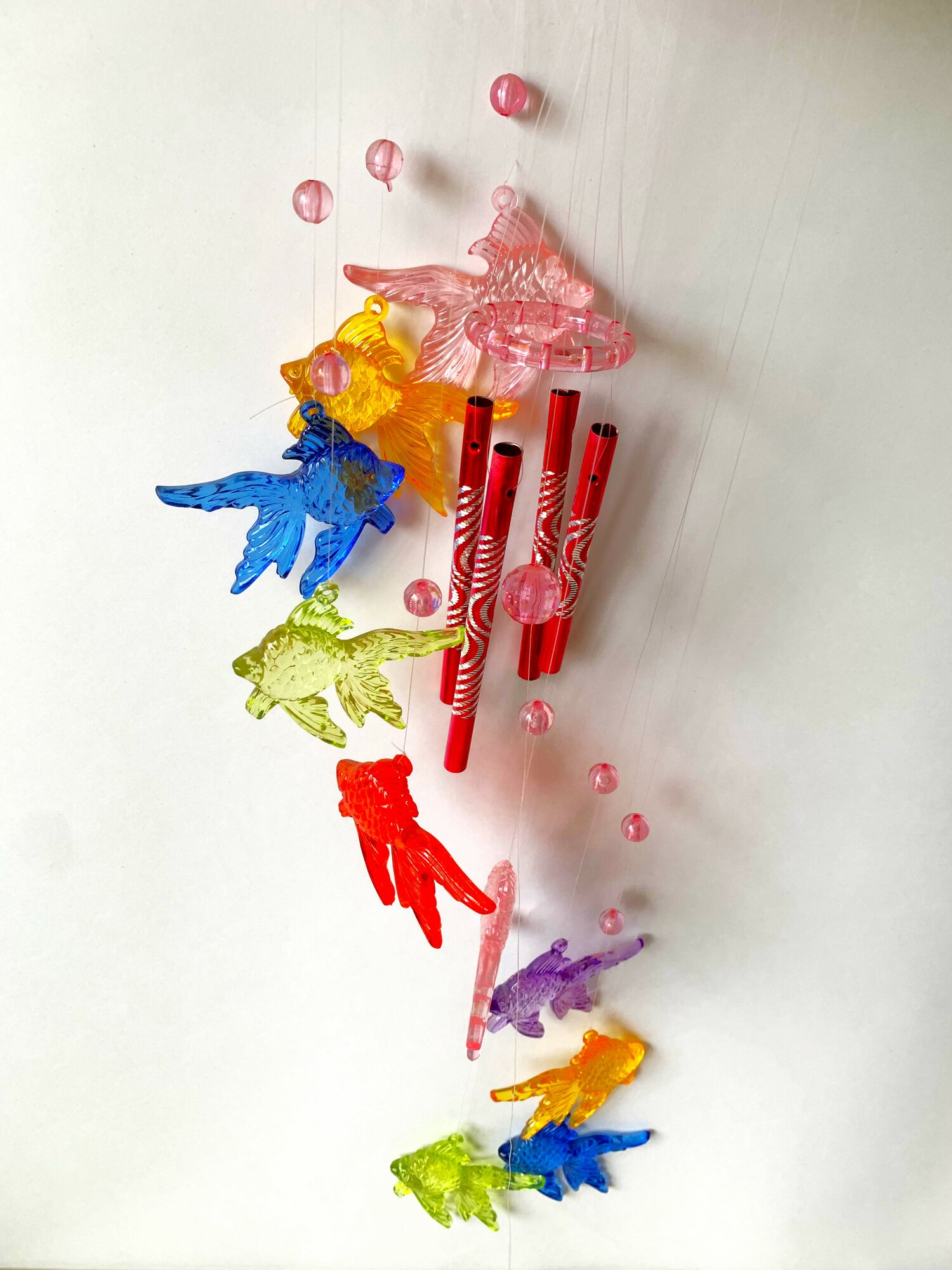 Музыка ветра рыбки разноцветные, 80 см, 4 трубочки