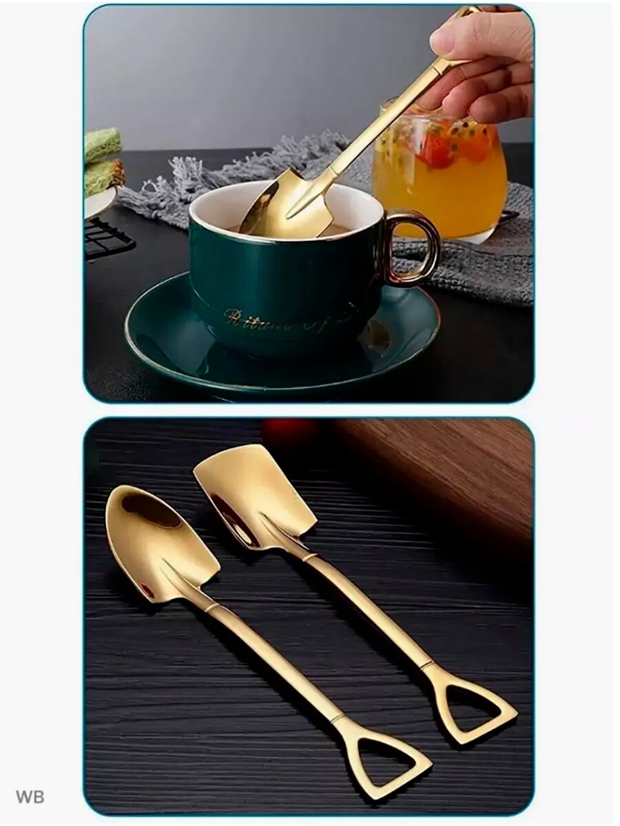 Набор десертных приборов Десертные ложки 2 предм. золотой