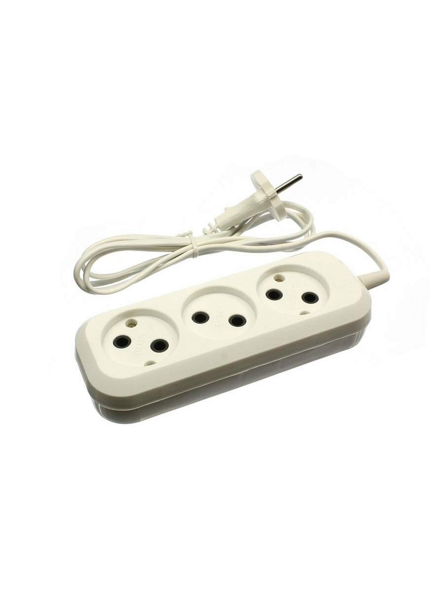 Сетевой удлинитель 3 гнезда (1.5 метра) 6А Б/З Obihod